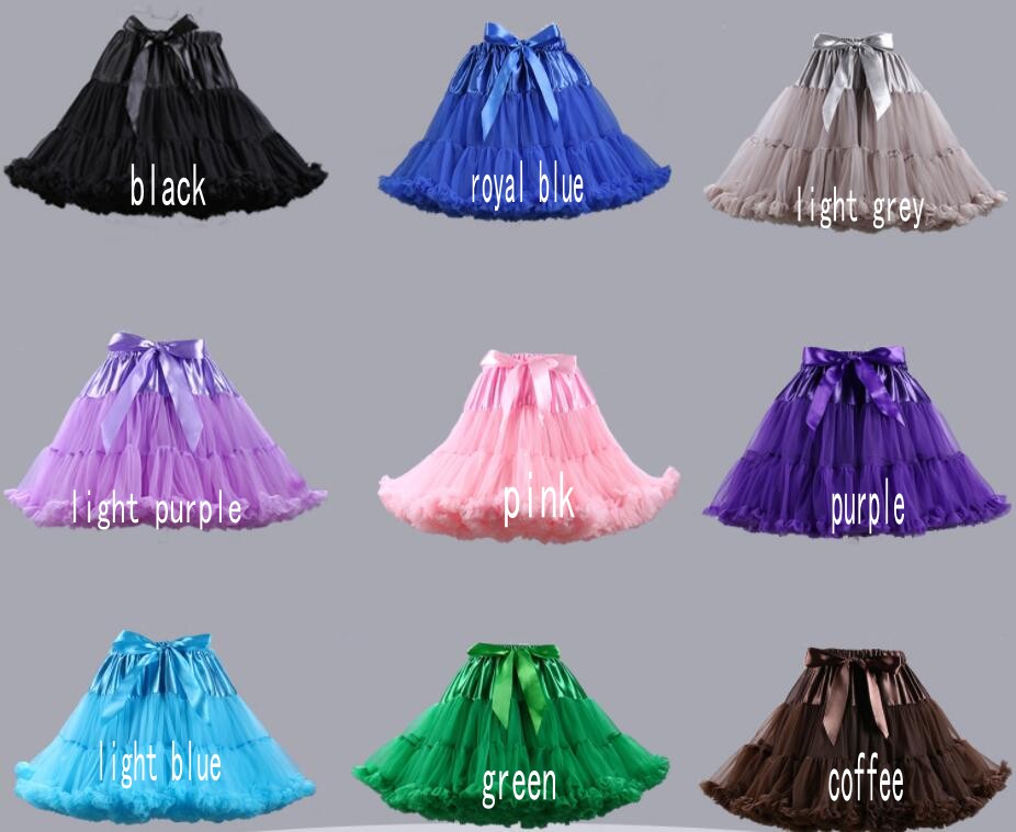 Fluffy Women's Tutu Skirt Adult Tulle Short Petticoat With Ruffles Mini ...