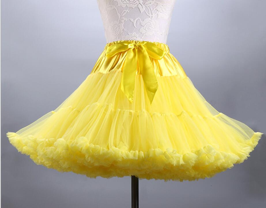 Fluffy Women's Tutu Skirt Adult Tulle Short Petticoat With Ruffles Mini ...